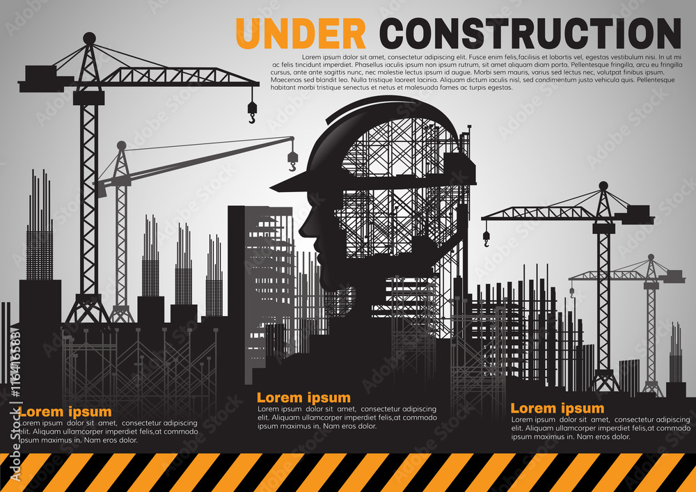 Building under Construction site,Vector illustration template design ...