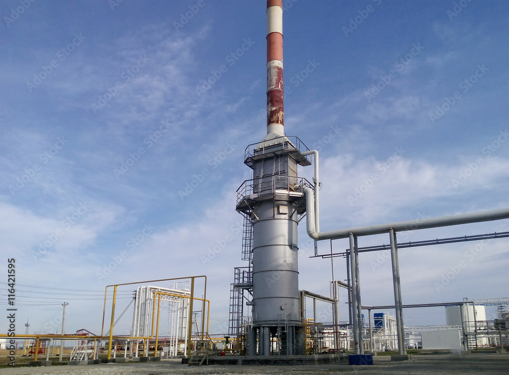 Foto Stock Furnace for heating oil at the refinery | Adobe Stock