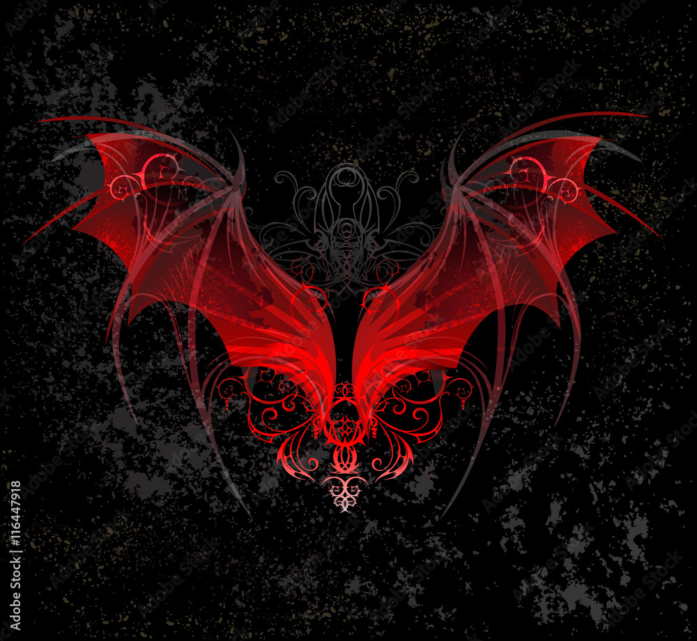 Red Dragon Wings Stock Illustration | Adobe Stock