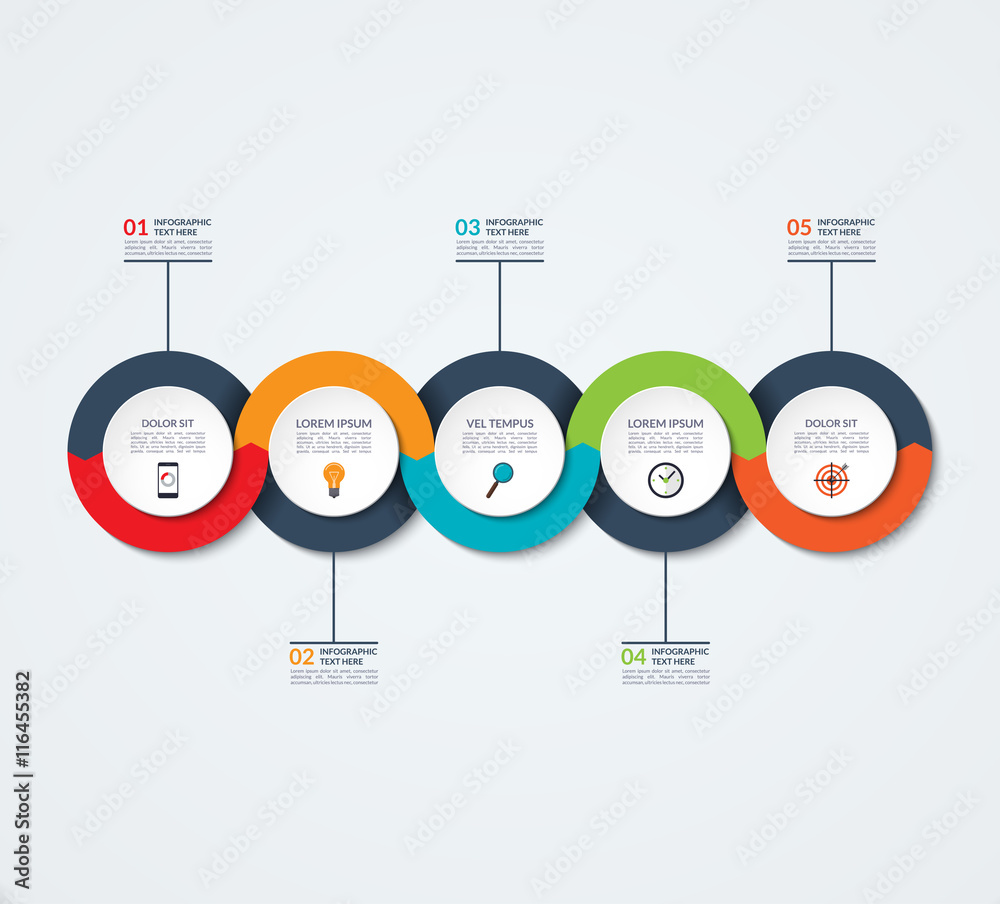 Abstract infographic template. Business concept with 5 options, steps ...