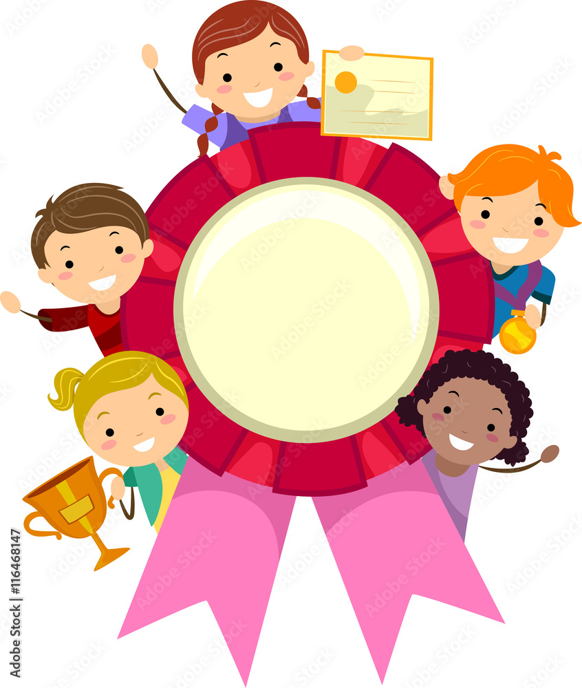 Stickman Kids Awards Ribbon Stock Vector | Adobe Stock