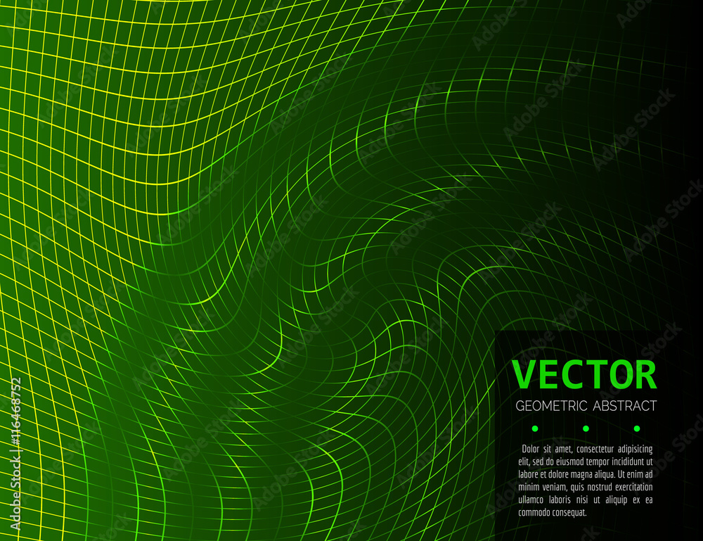 Glowing green grid cyberspace. Vector techno background. Stock Vector ...