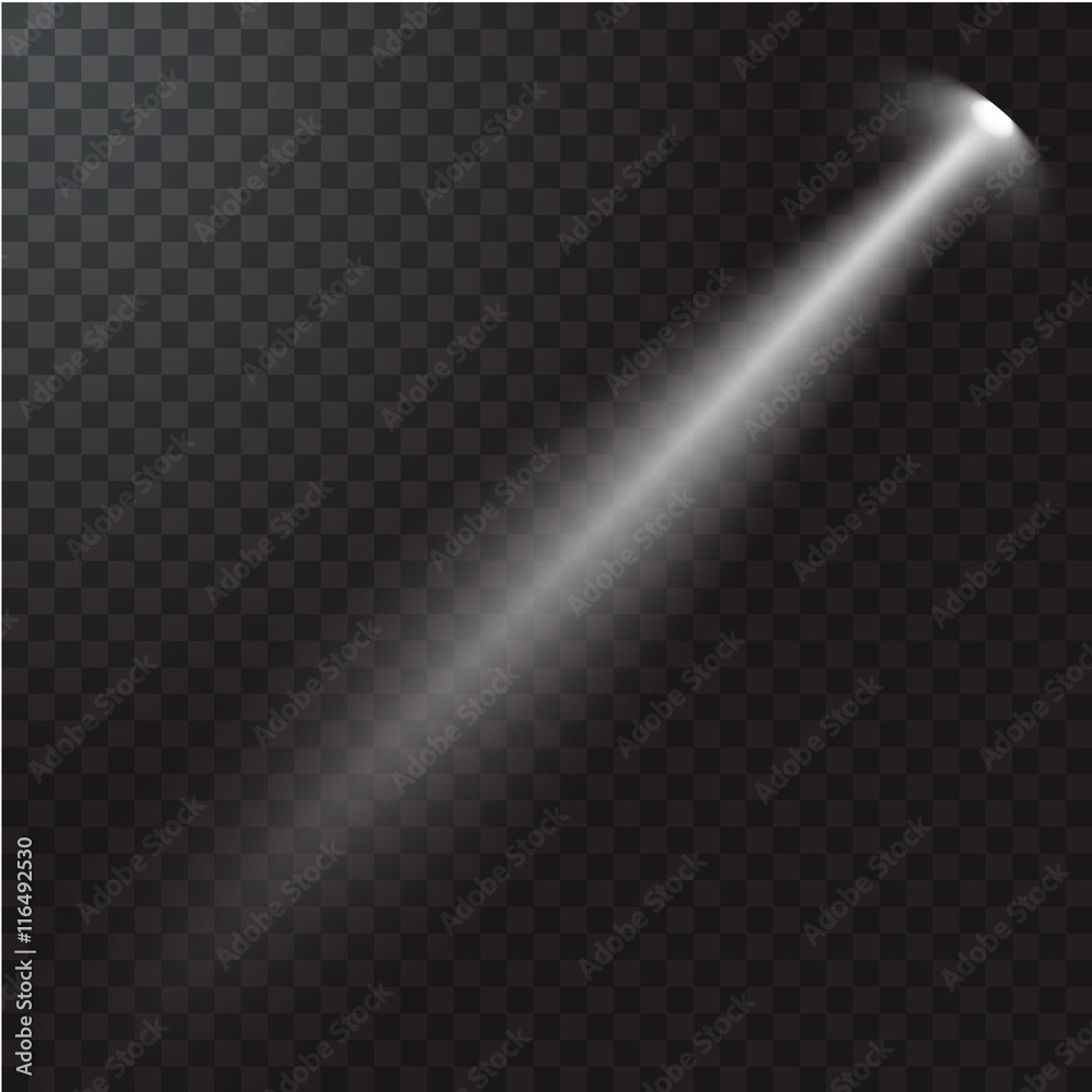 Realistic beam light on transparent background. Stock Vector | Adobe Stock