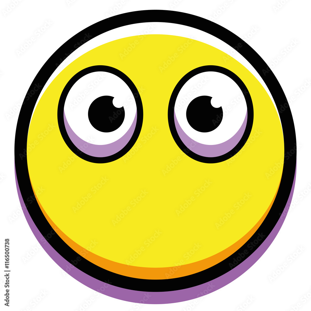 Cartoon Face Without Mouth Isolated On White Background Stock Vector ...