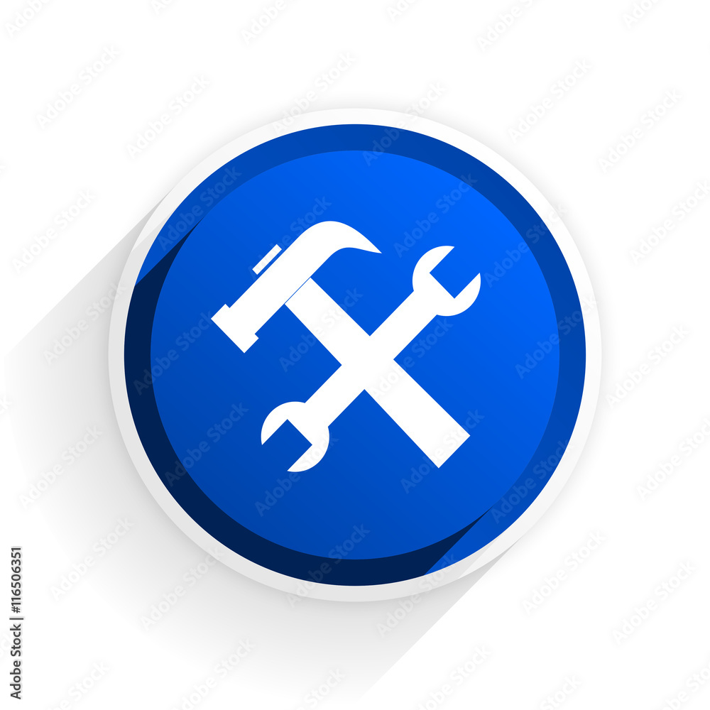tool flat icon with shadow on white background, blue modern design web ...