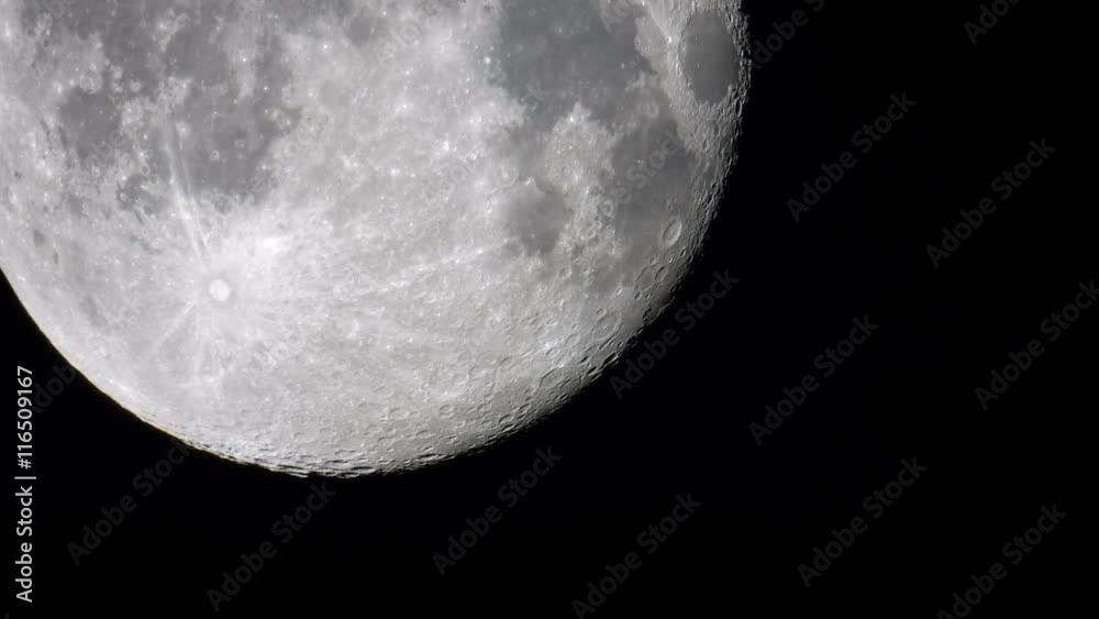 UltraHD video - Big moon in the sky. The view through the clouds Stock ...