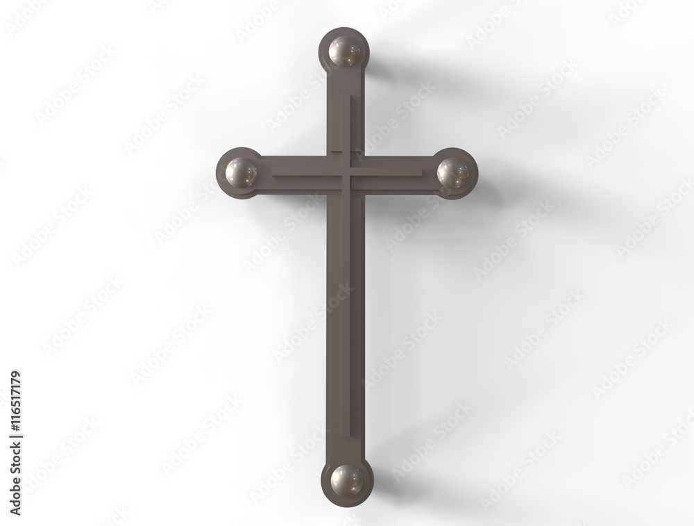 Modern silver cross icon high resolution on golden background.. Stock ...