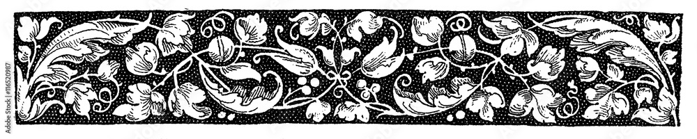 Typographic decorative border from XVI century Stock Illustration ...