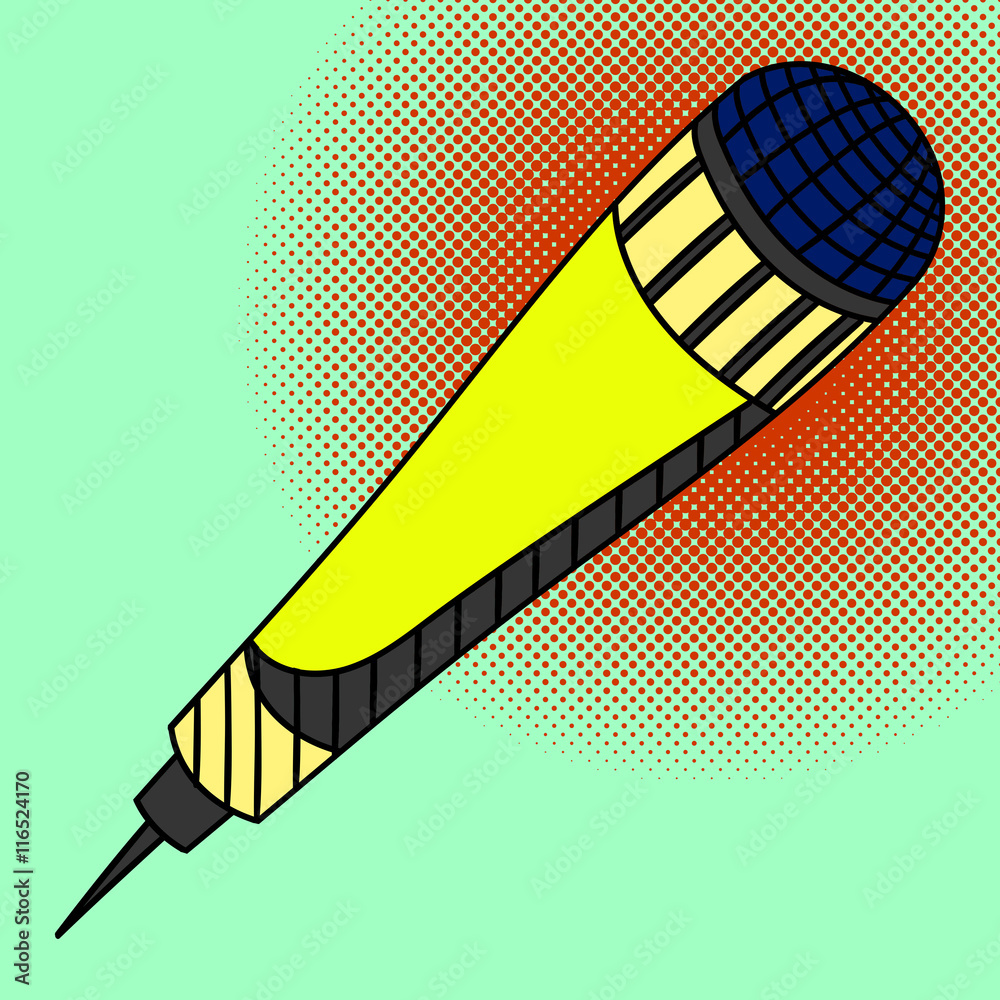 Microphone Pop art vector Stock Vector | Adobe Stock