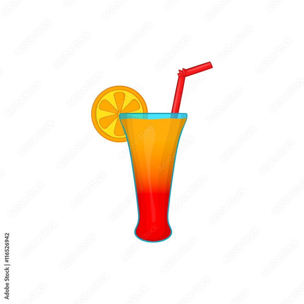 Fruit cocktail icon in cartoon style isolated on white background ...