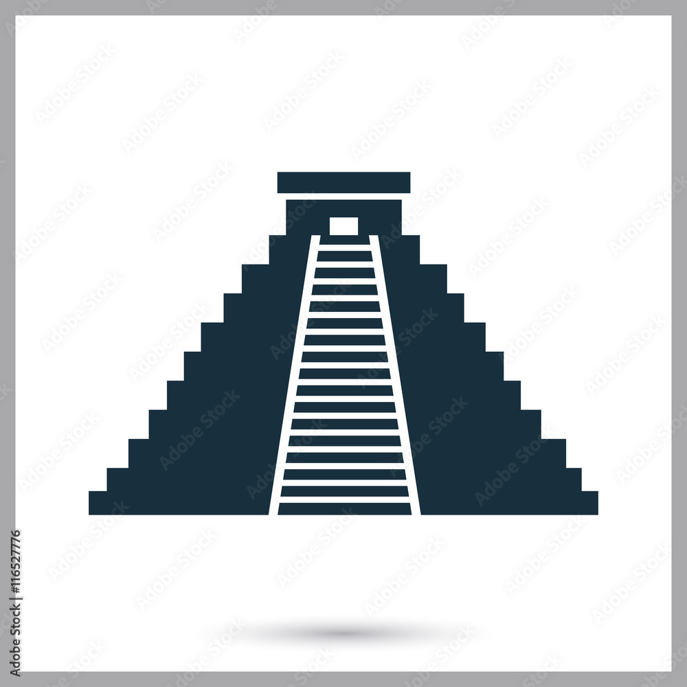 Mayan temple icon on the background Stock Vector | Adobe Stock