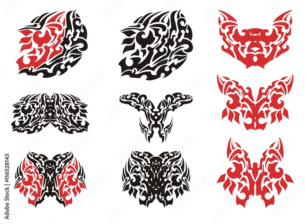 Tribal butterfly wing tattoo and butterflies tattoos. Flaming ...