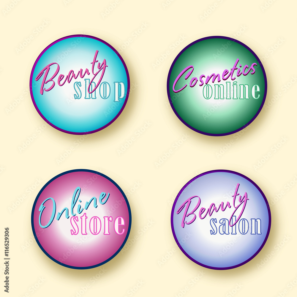 Beauty Shop logo. Cosmetics Online badge. Online store icon. Beauty ...