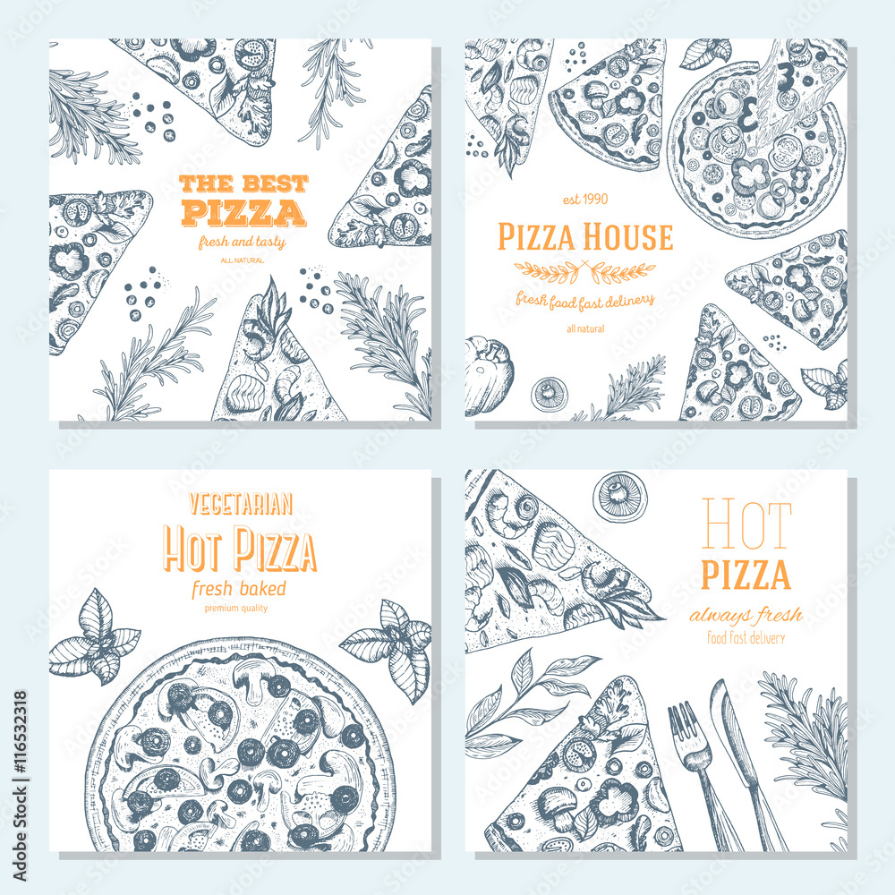 Pizza banner design template. Flyer design collection. Vector ...