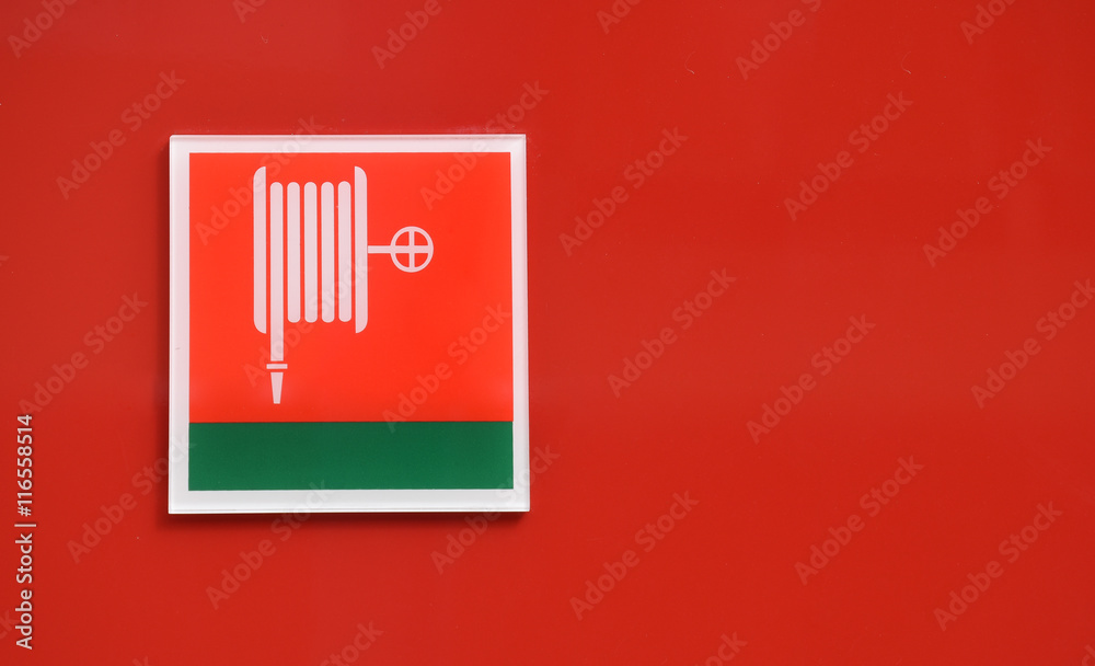 Safety pictogram: Fire hose reel sign Stock Photo | Adobe Stock