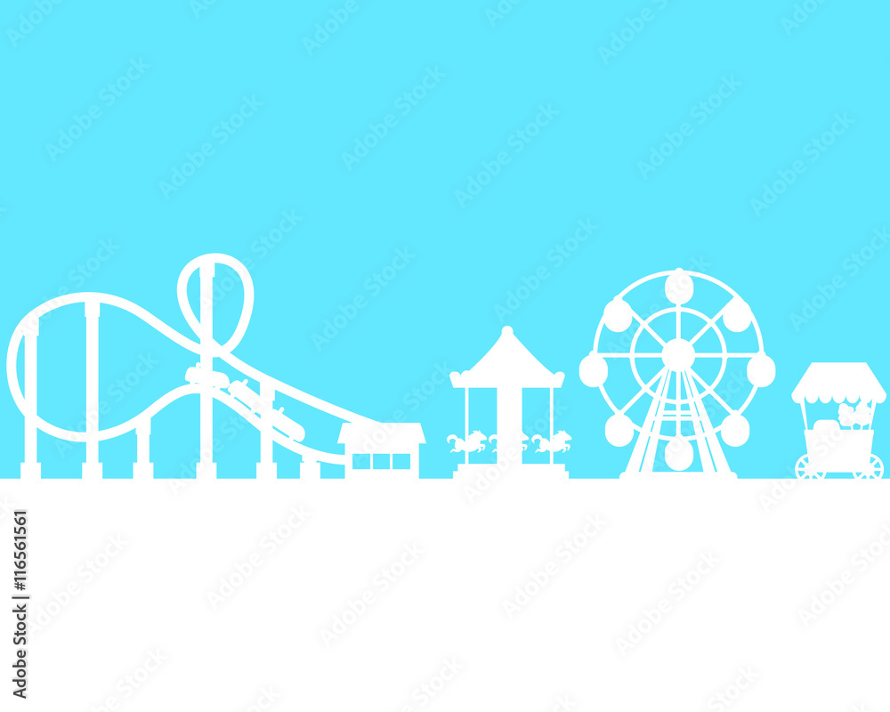 Amusement Park Silhouette Vector