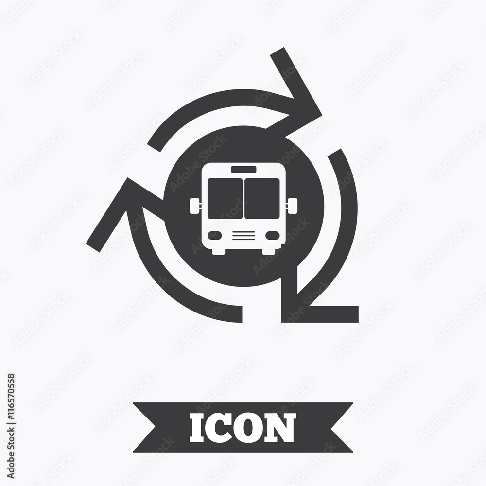 Bus shuttle icon. Public transport stop symbol. Stock Vector | Adobe Stock