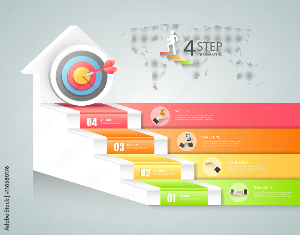 Design business staircase conceptual infographics. Stock Vector | Adobe ...