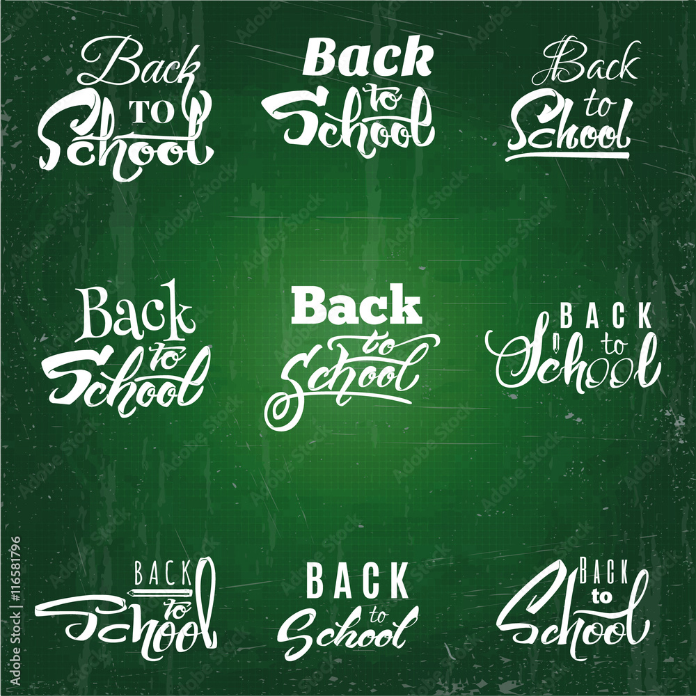 Back to school - labels, stickers, hand lettering, was written with the ...