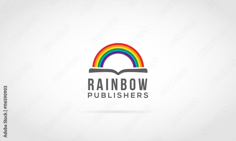 Rainbow Education Logo Icon Stock Vector | Adobe Stock