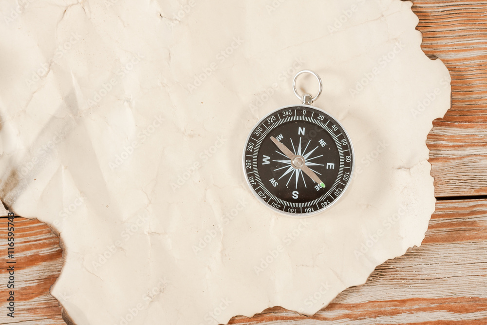 Photo & Art Print Old map with compass, Alex Ishchenko