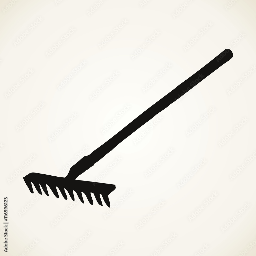 Rake. Vector drawing Stock Vector | Adobe Stock