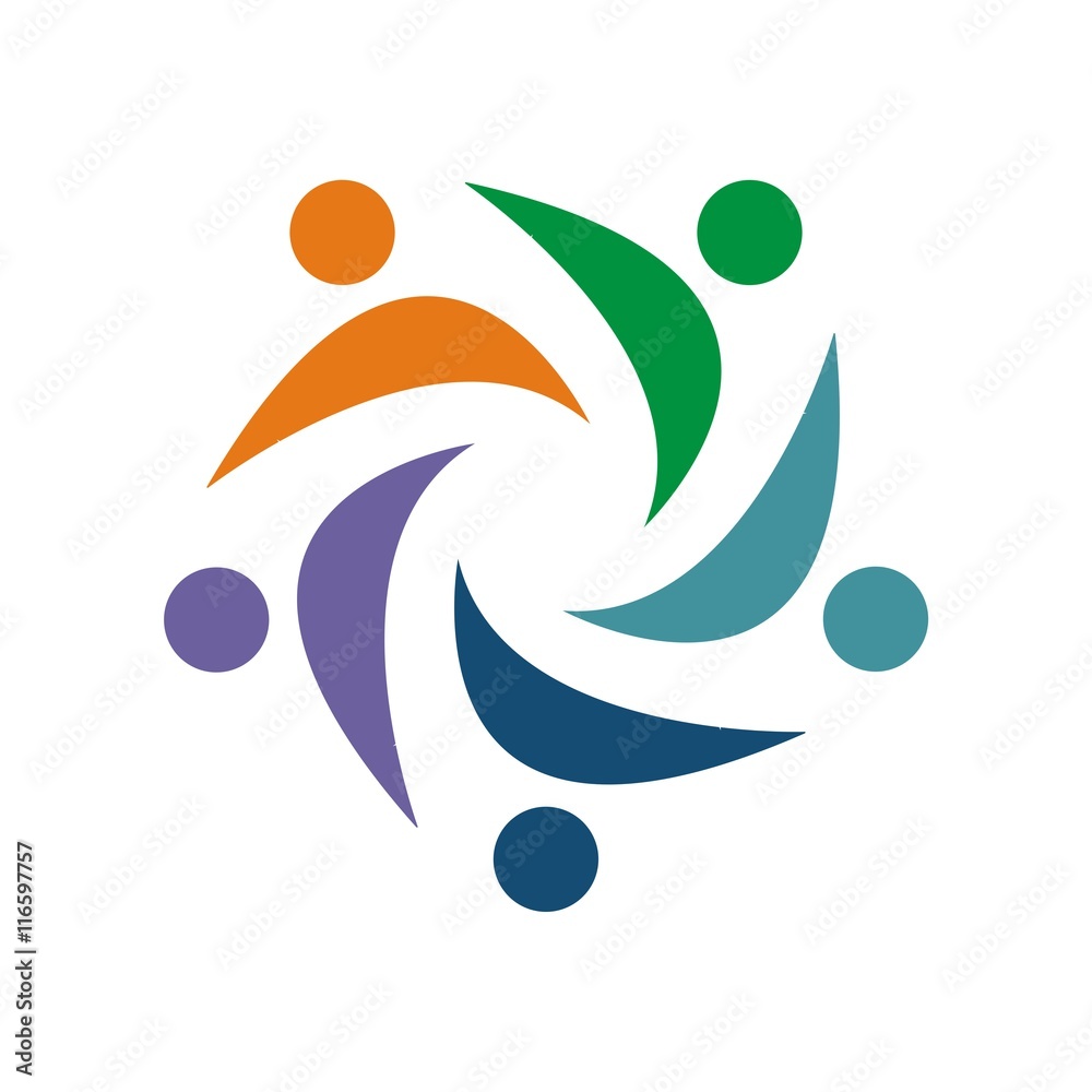 Logo teamwork icon vector Stock Vector | Adobe Stock