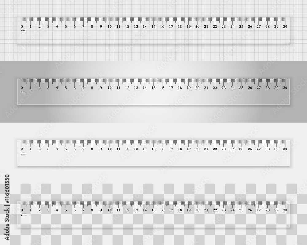 Transparent plastic ruler 30 centimeters Stock Vector | Adobe Stock