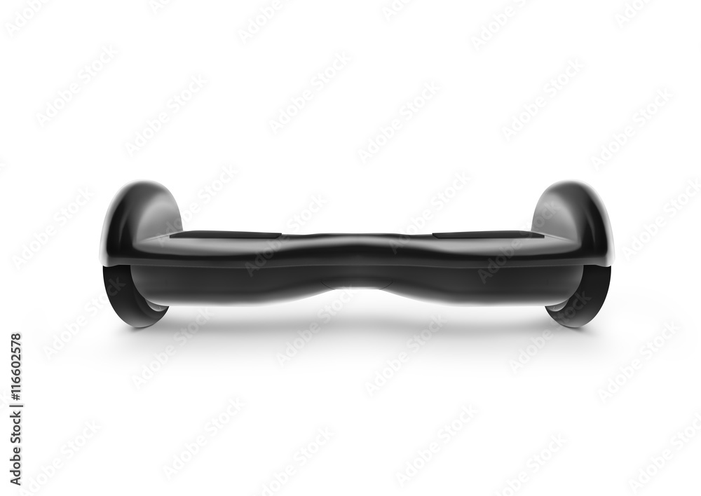 Black hyro scooter stand isolated on white. Hover board scoter. Two ...