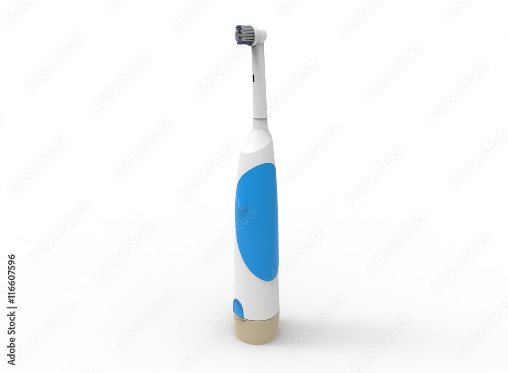 3d illustration of mechanic toothbrush. white background isolated. icon ...