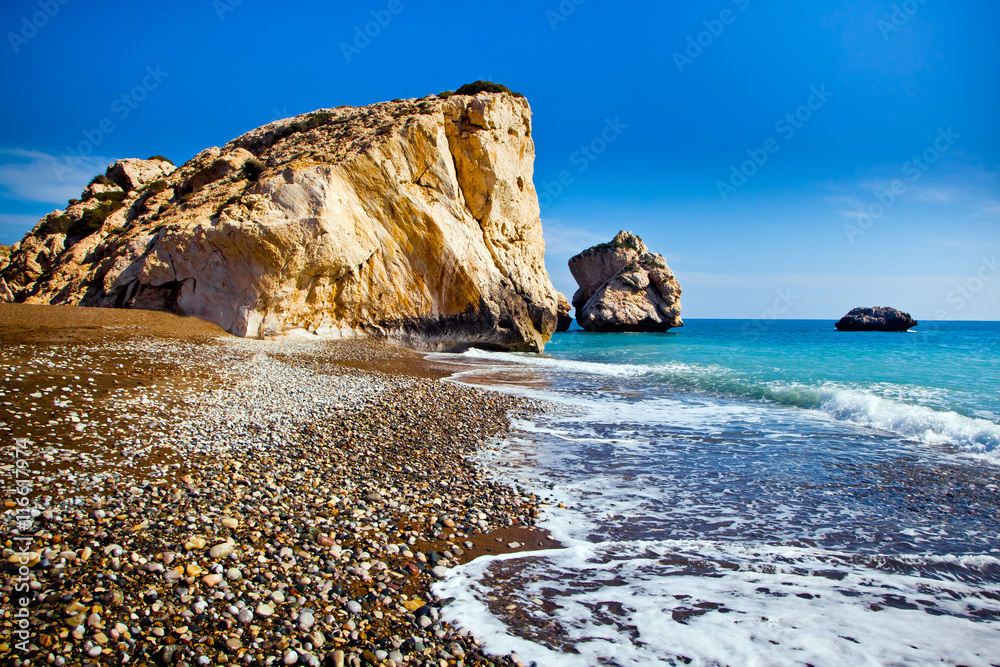 Poster Aphrodite's birthplace beach in Paphos, Cyprus – Wall Art ...