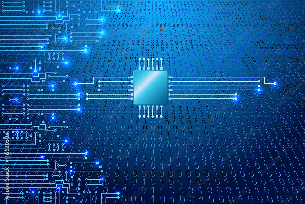 Drawing modern electronic circuit and binary code Stock Vector | Adobe ...