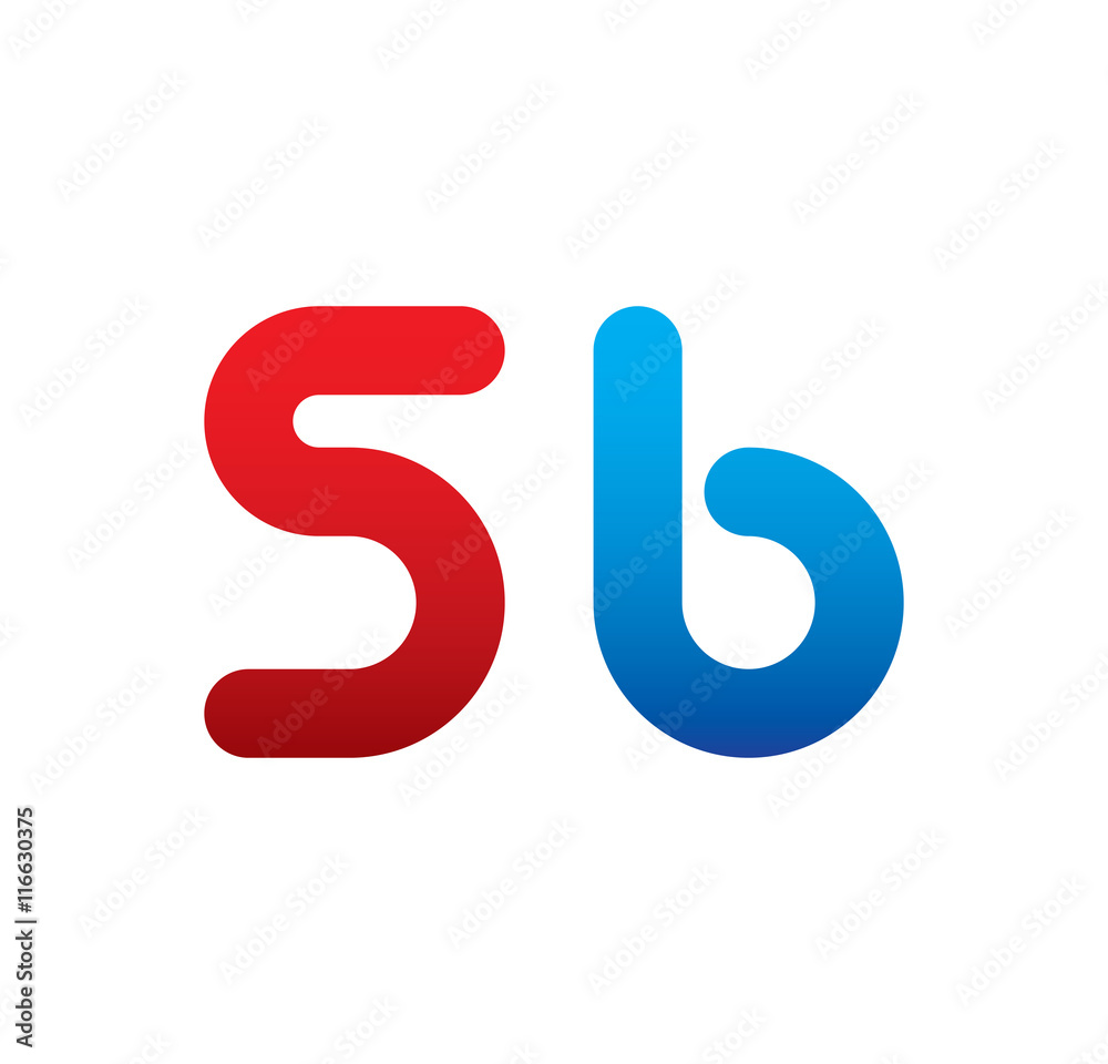 5b logo initial blue and red Stock Vector | Adobe Stock