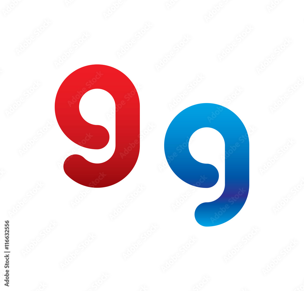 9g logo initial blue and red Stock Vector | Adobe Stock