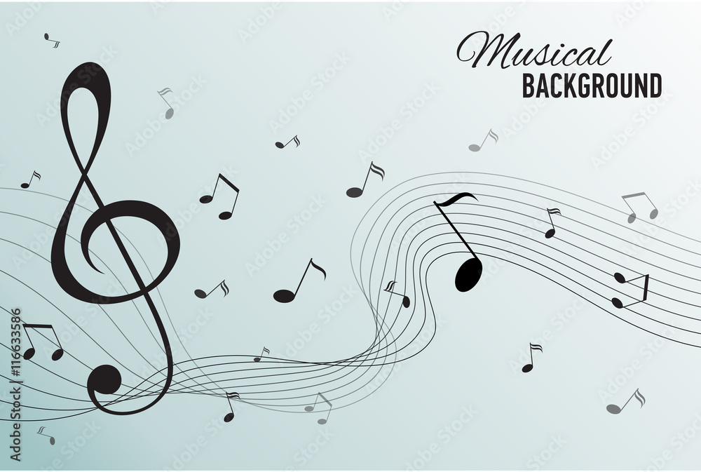 Paper background with music notes. Stock Vector | Adobe Stock