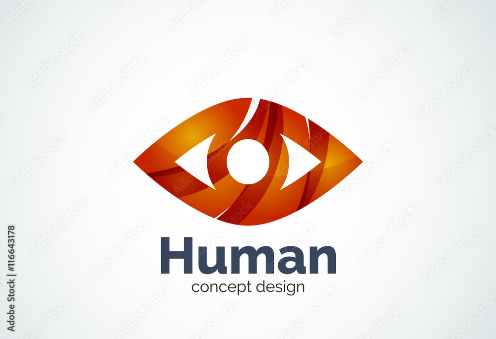 Abstract business company human eye logo template, sight or look ...
