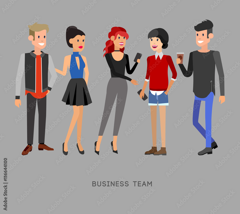 Vector detailed characters people, business team Stock Vector | Adobe Stock