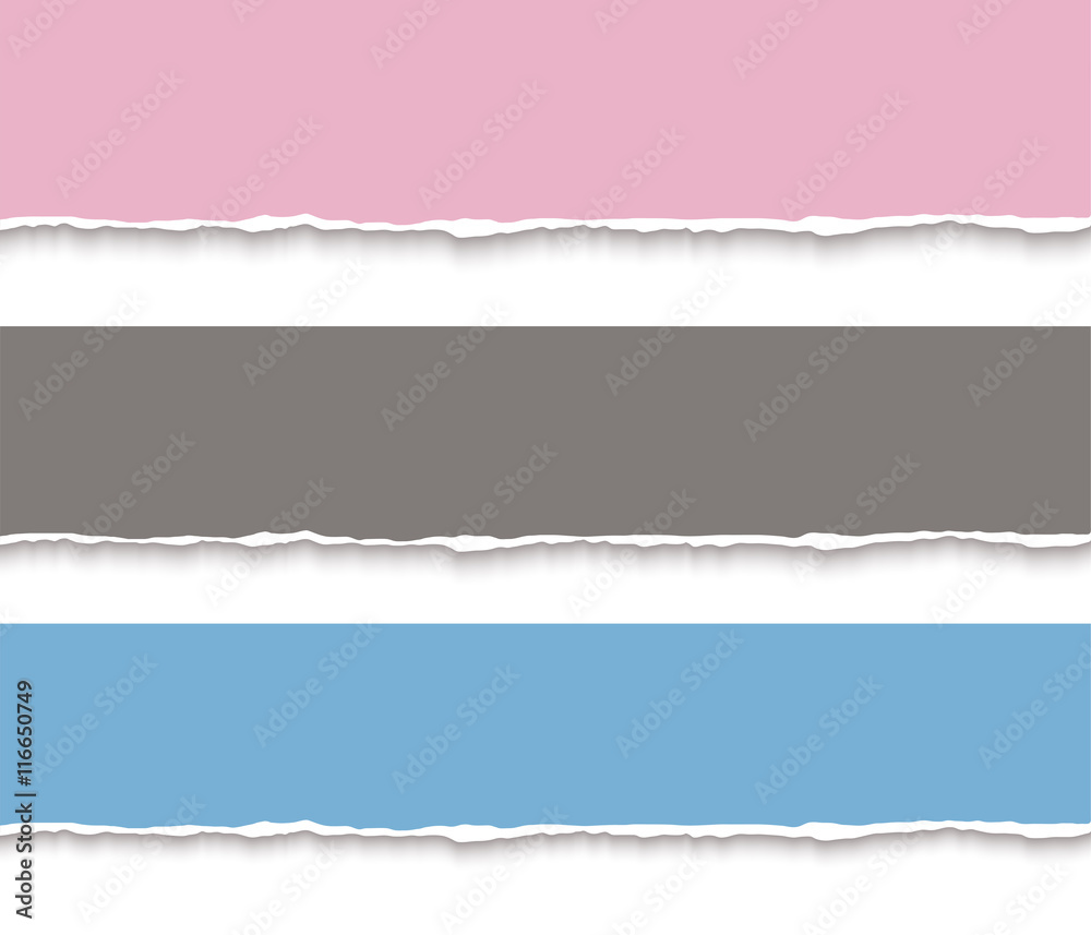 Torn paper blank banners. Design template for infographics, website ...