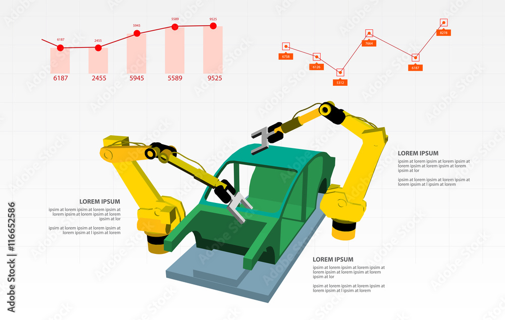 car factory infographics Stock Vector | Adobe Stock