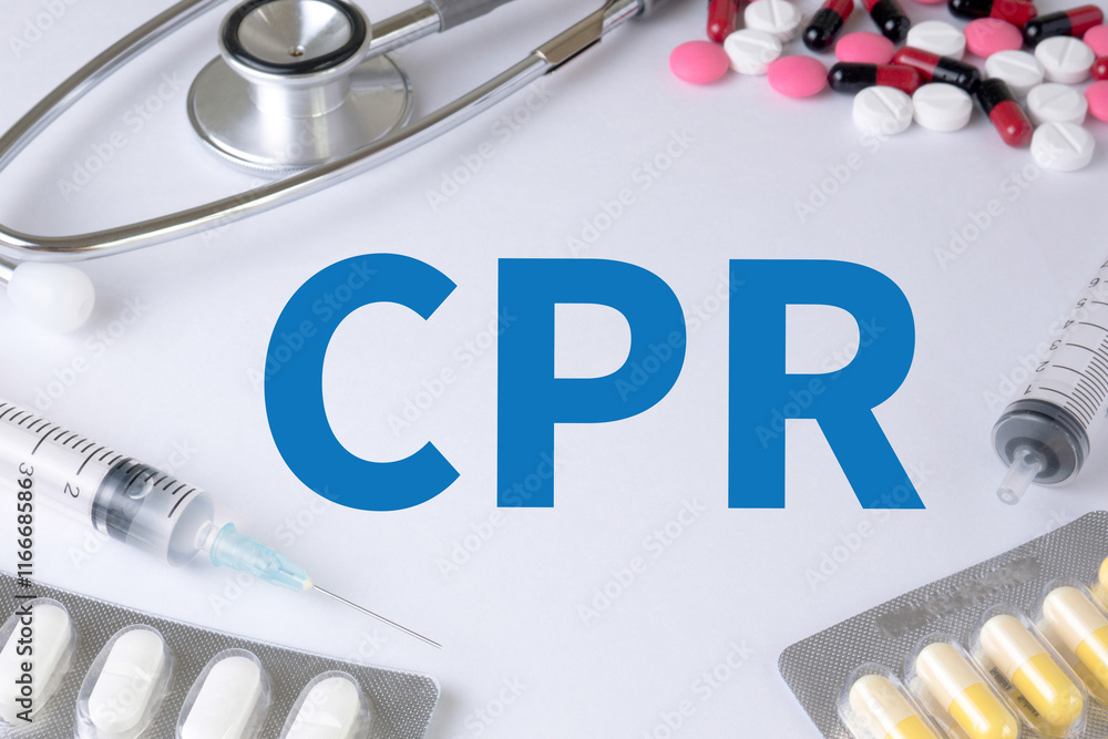 CPR Cardiopulmonary resuscitation Basic life support ( BLS Stock Photo ...