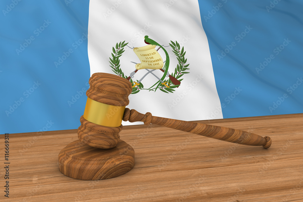 Guatemalan Law Concept - Flag of Guatemala Behind Judge's Gavel 3D ...