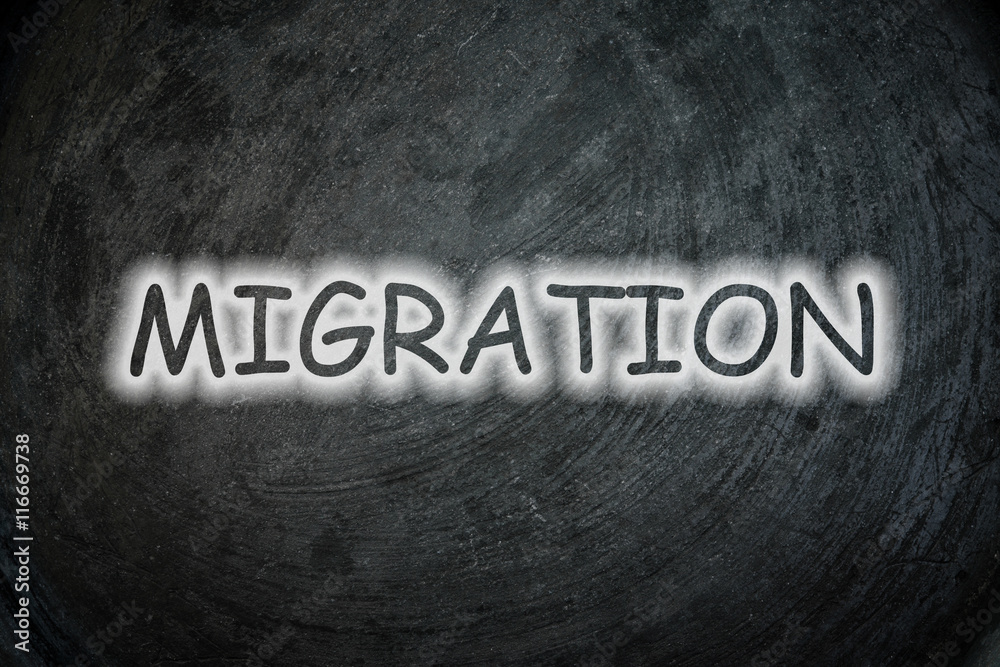 Migration text on background Stock Illustration | Adobe Stock