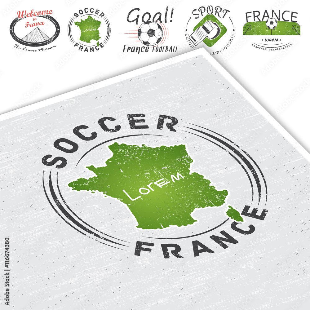 Football Championship. Soccer time. Detailed elements. Old retro ...