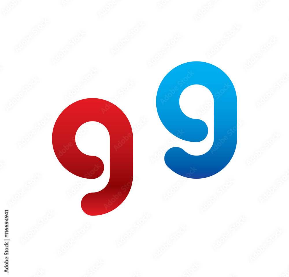 g9 logo initial blue and red Stock Vector | Adobe Stock