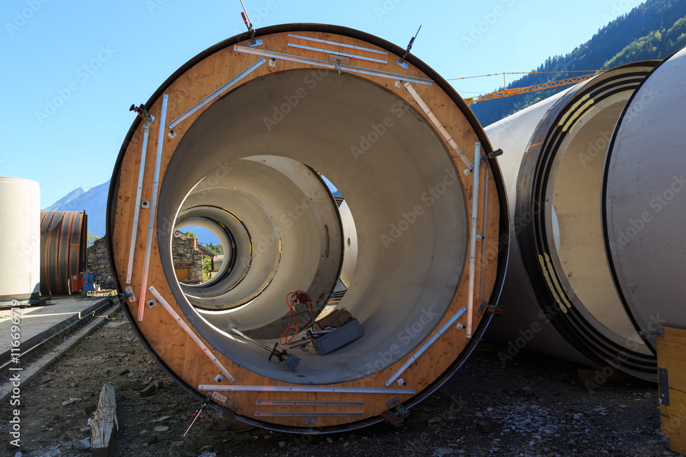 Concrete Microtunneling Pipes in Production Stock Photo | Adobe Stock