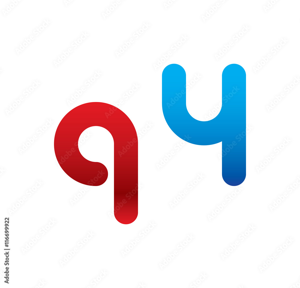 q4 logo initial blue and red Stock Vector | Adobe Stock