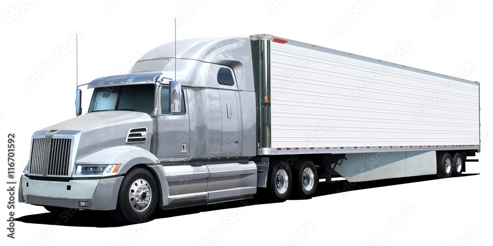 White truck Western Star isolated on white background. Stock ...