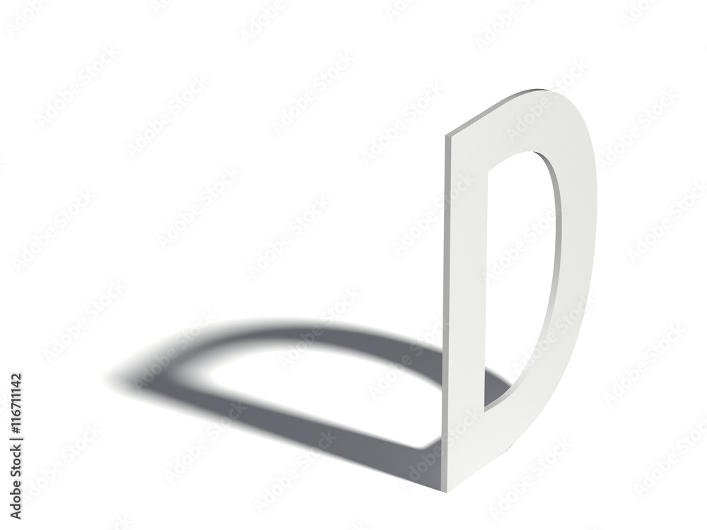 Drop shadow font. Letter D. 3D Stock Illustration | Adobe Stock