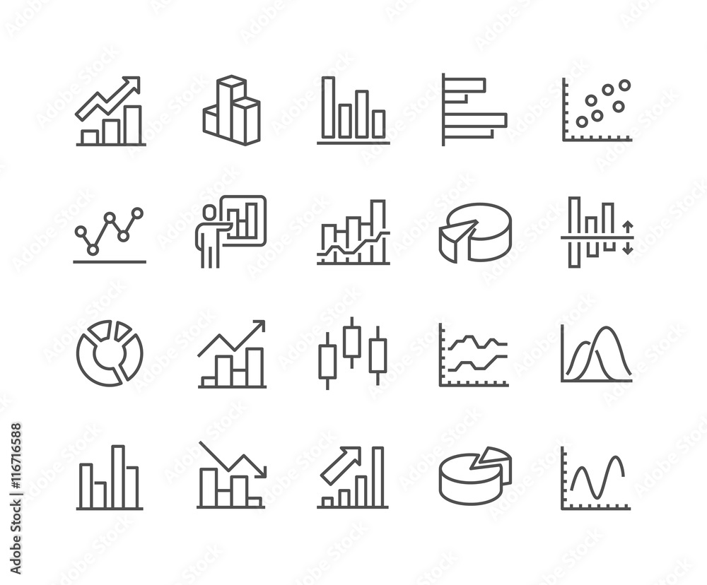Line Graph Icons Stock Vector | Adobe Stock