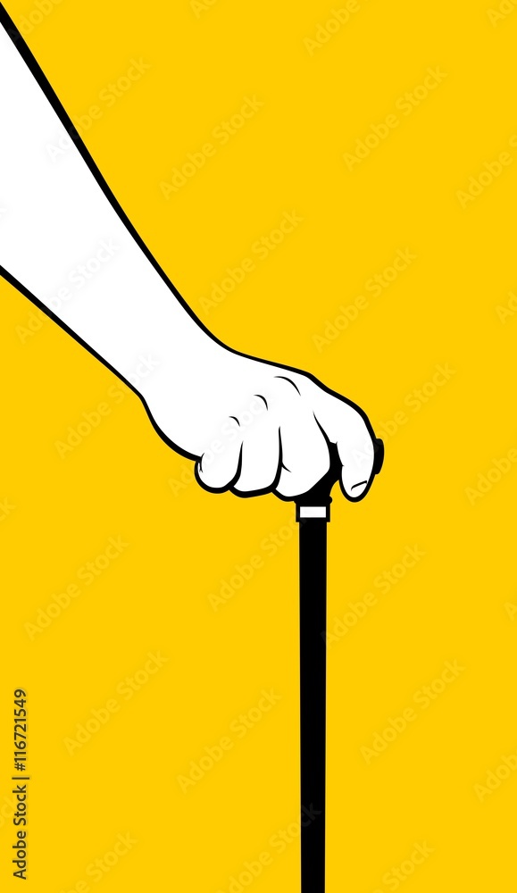 Hand holding cane vector de Stock | Adobe Stock